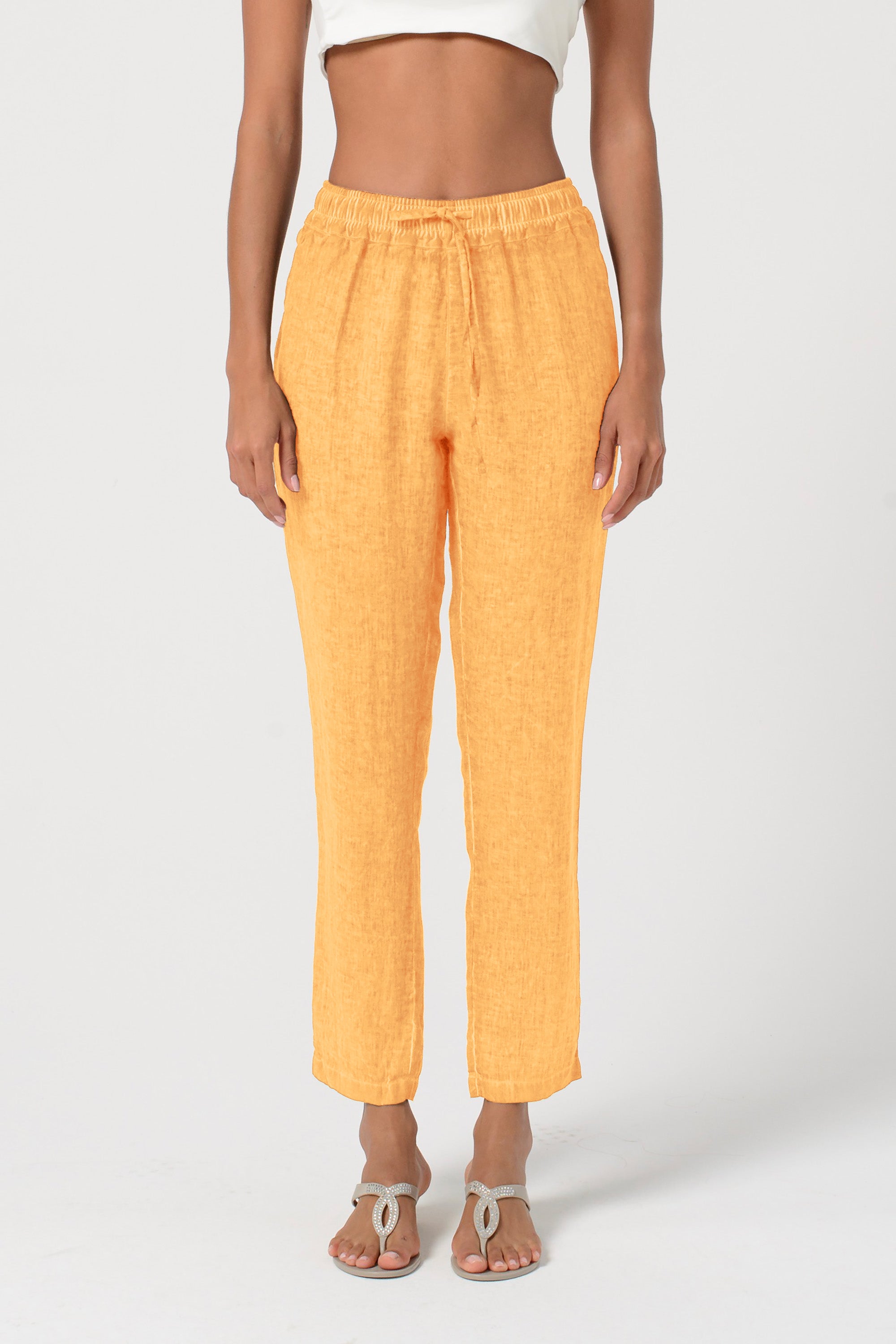 Linen Slacks in Apricot | Ploumanac’h