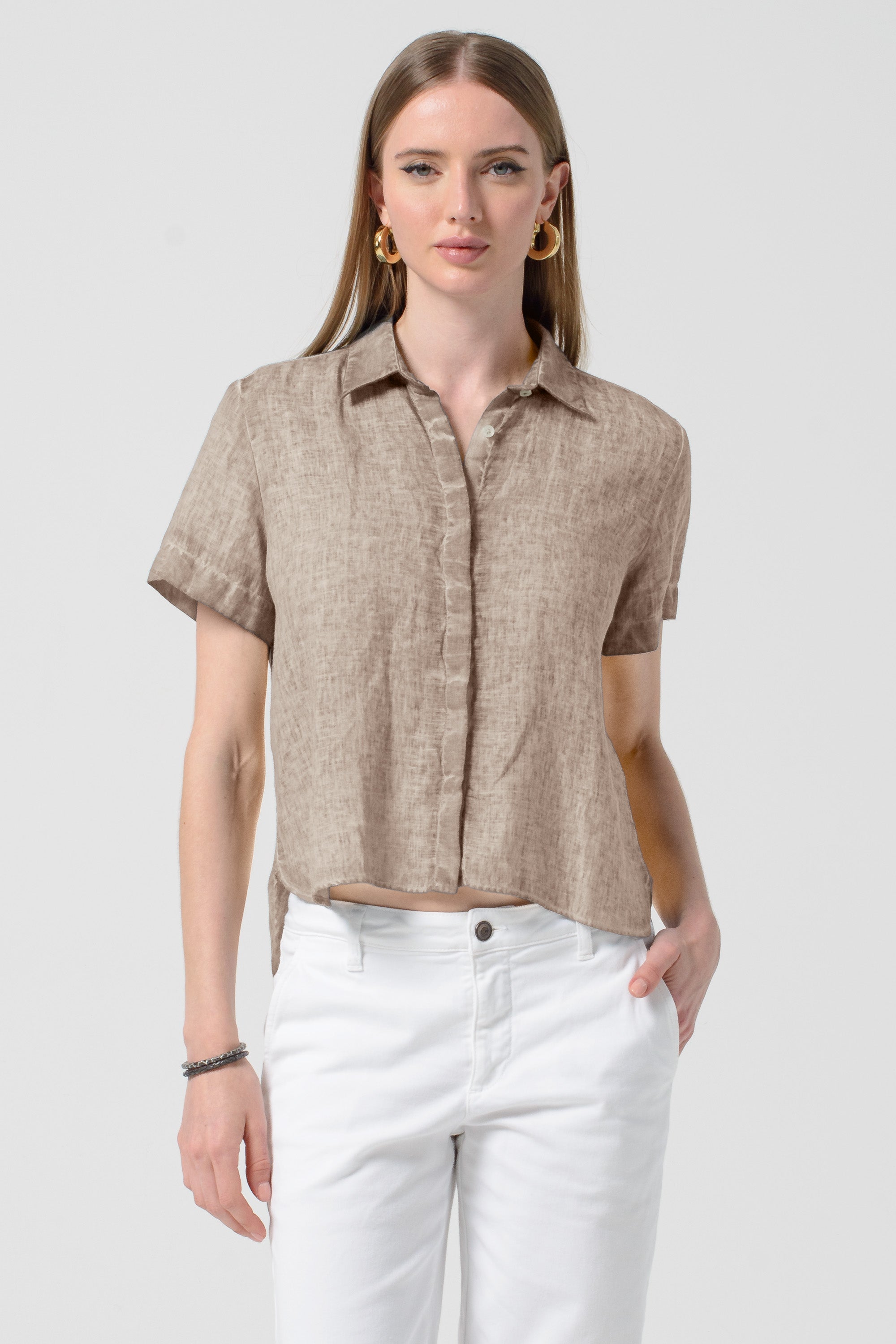 Sunray Linen Shirt in Harbor | Ploumanac’h