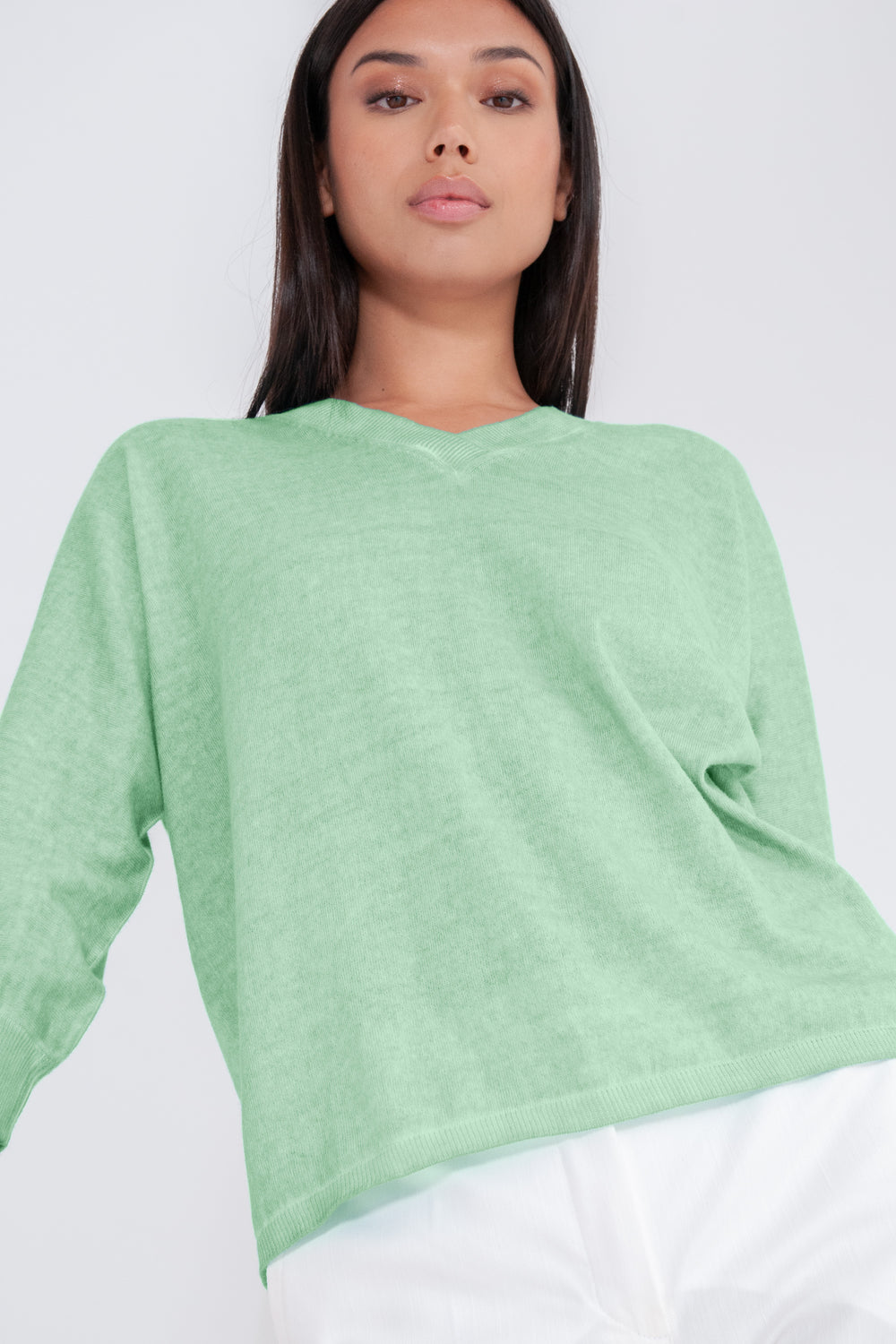 Anna V-Neck in Mint | Ploumanac’h
