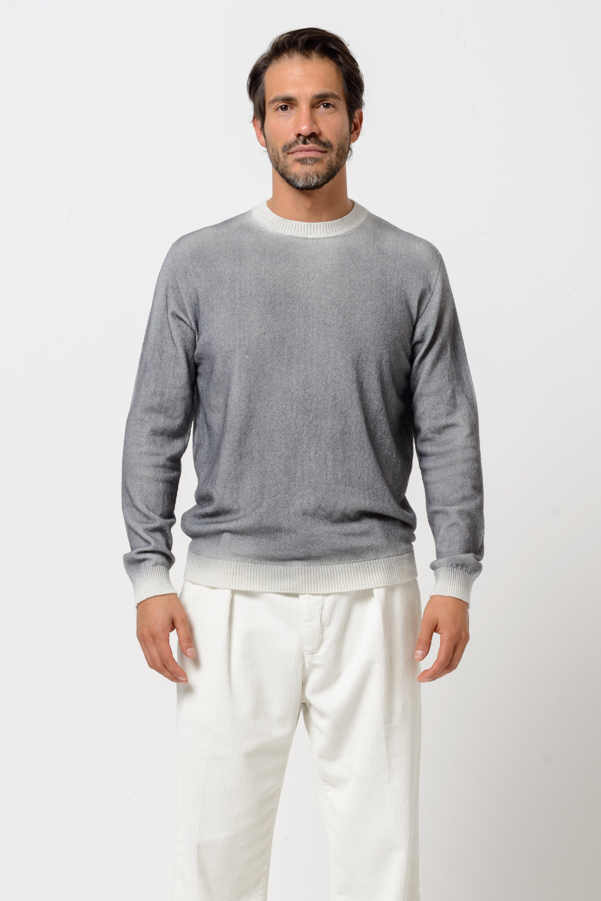 Kofler Smoke Art - Merino Wool Crew Neck in Foam | Ploumanac’h
