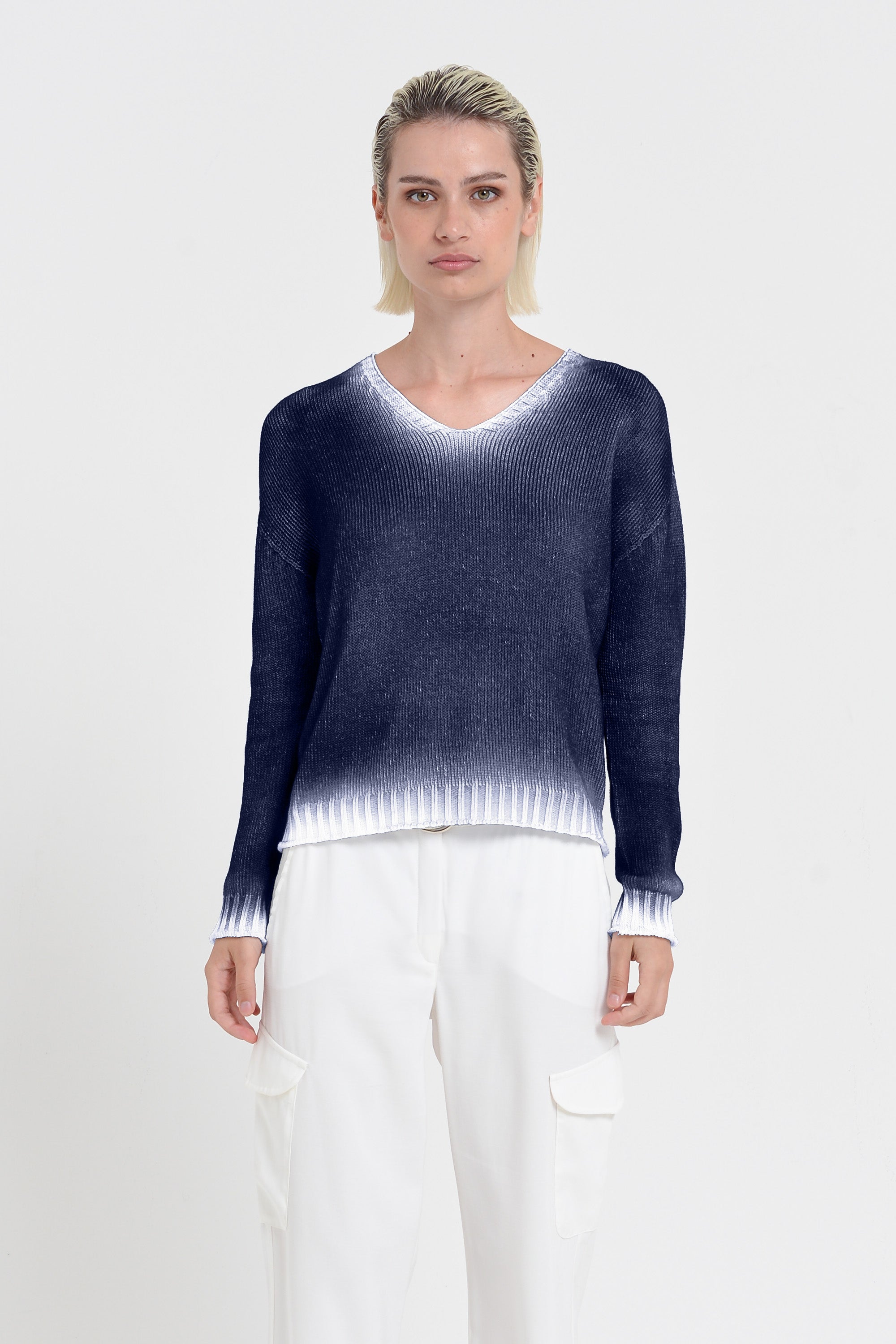 Spray Art Cogo V Knit in Navy - Ploumanac'h