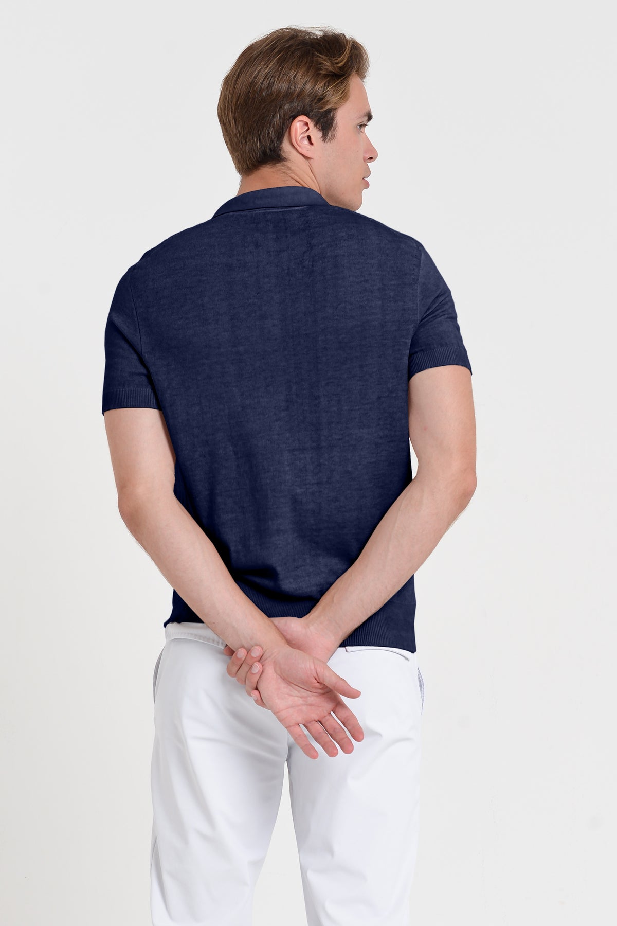 Navy Nico Knit Polo Shirt | Ploumanac'h