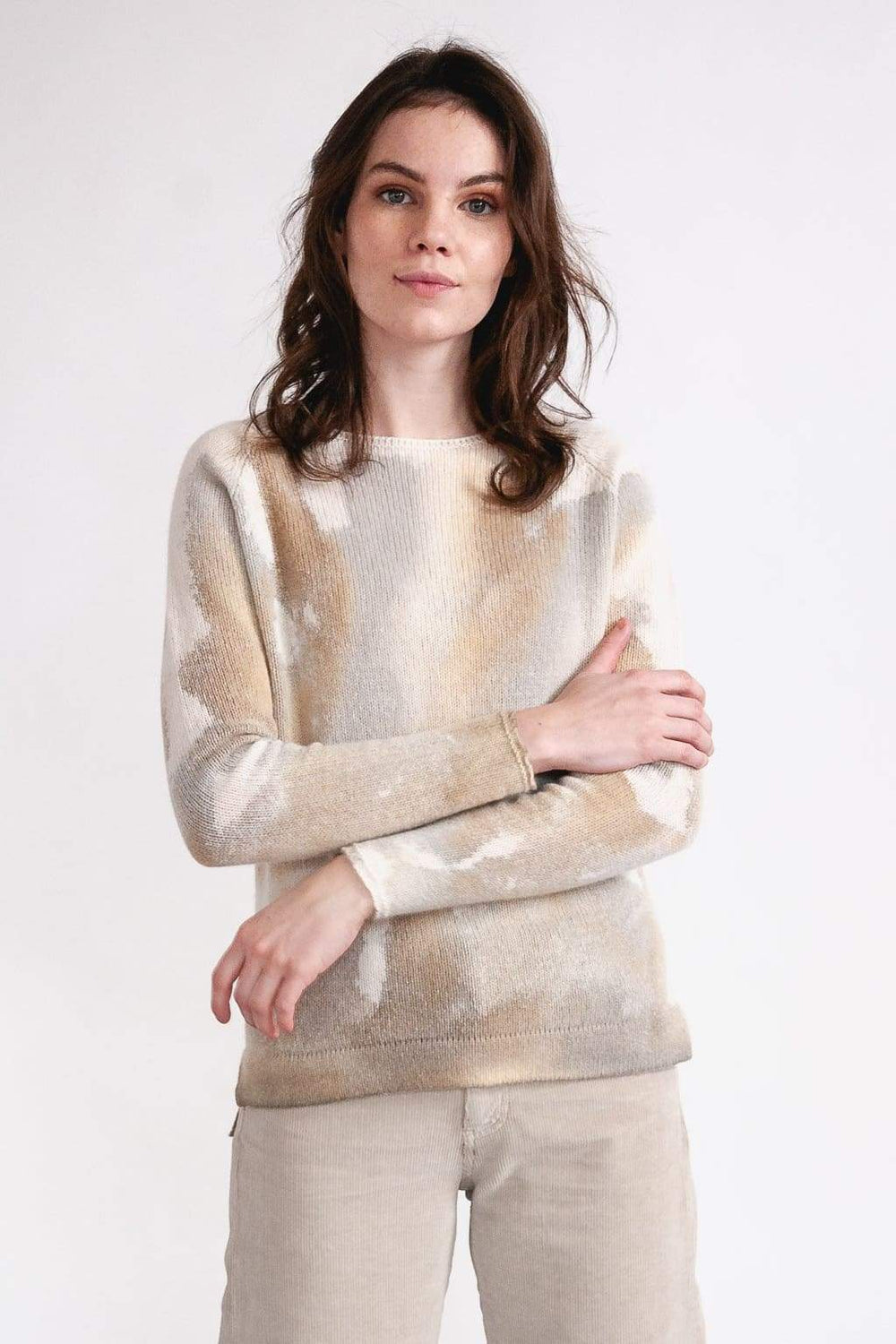 Cashmere Camo Sweater in Sand Storm | Ploumanac'h