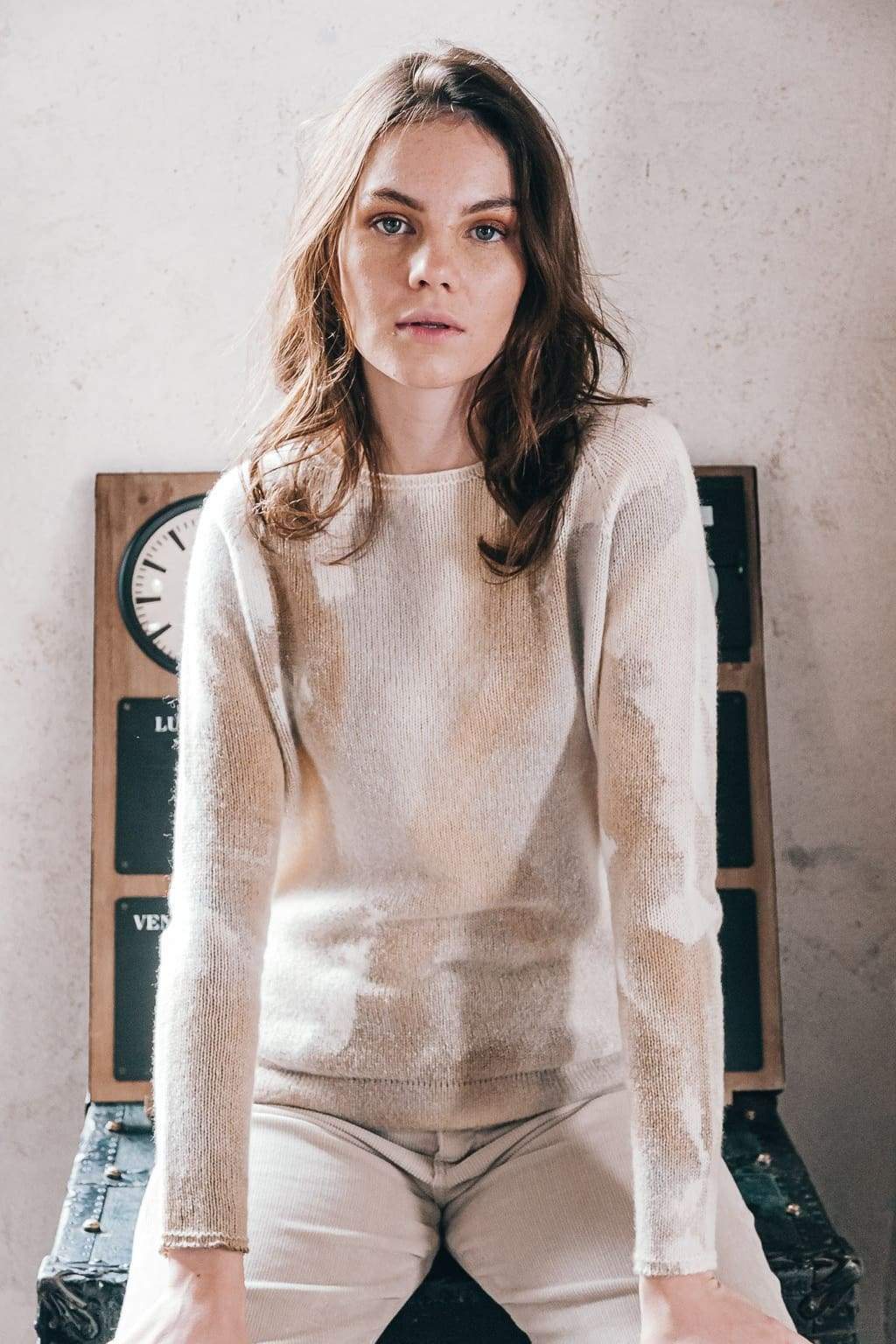 Cashmere Camo Sweater in Sand Storm | Ploumanac'h