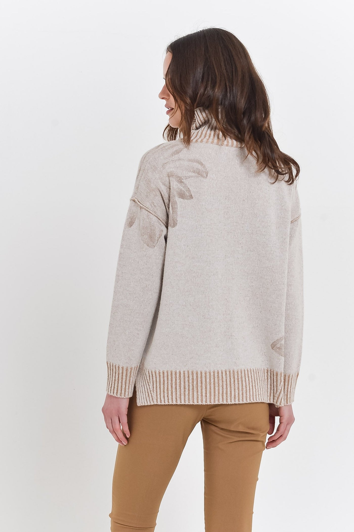 Bothy Edel Wood - Hand-Painted Plated Turtleneck Sweater