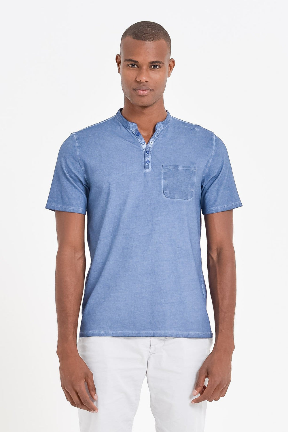 Short Sleeve Pique Henley Jeans | Ploumanac'h